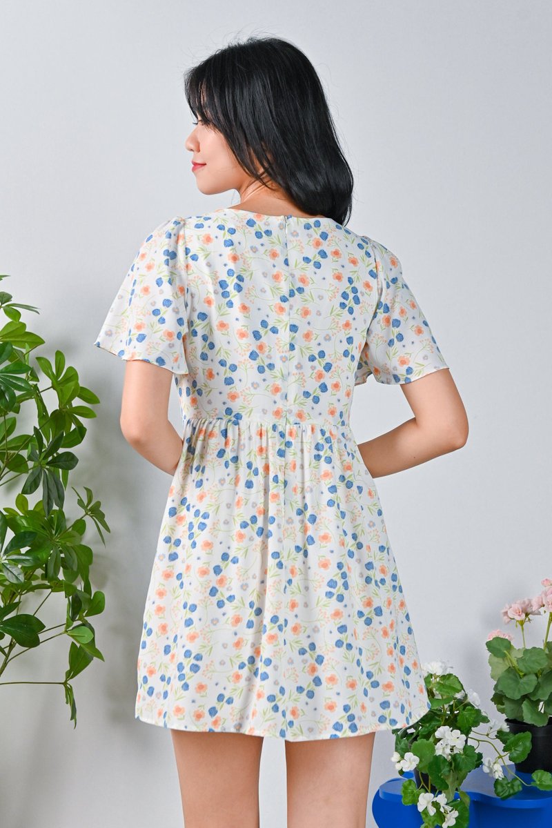 EVENA WHITE FLORAL DRESS-ROMPER | All Would Envy