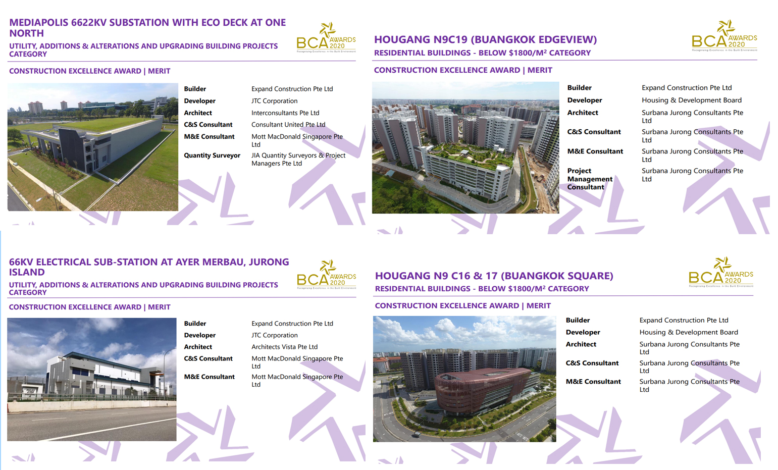 BCA Construction Award 2020 | Expand Construction Pte Ltd