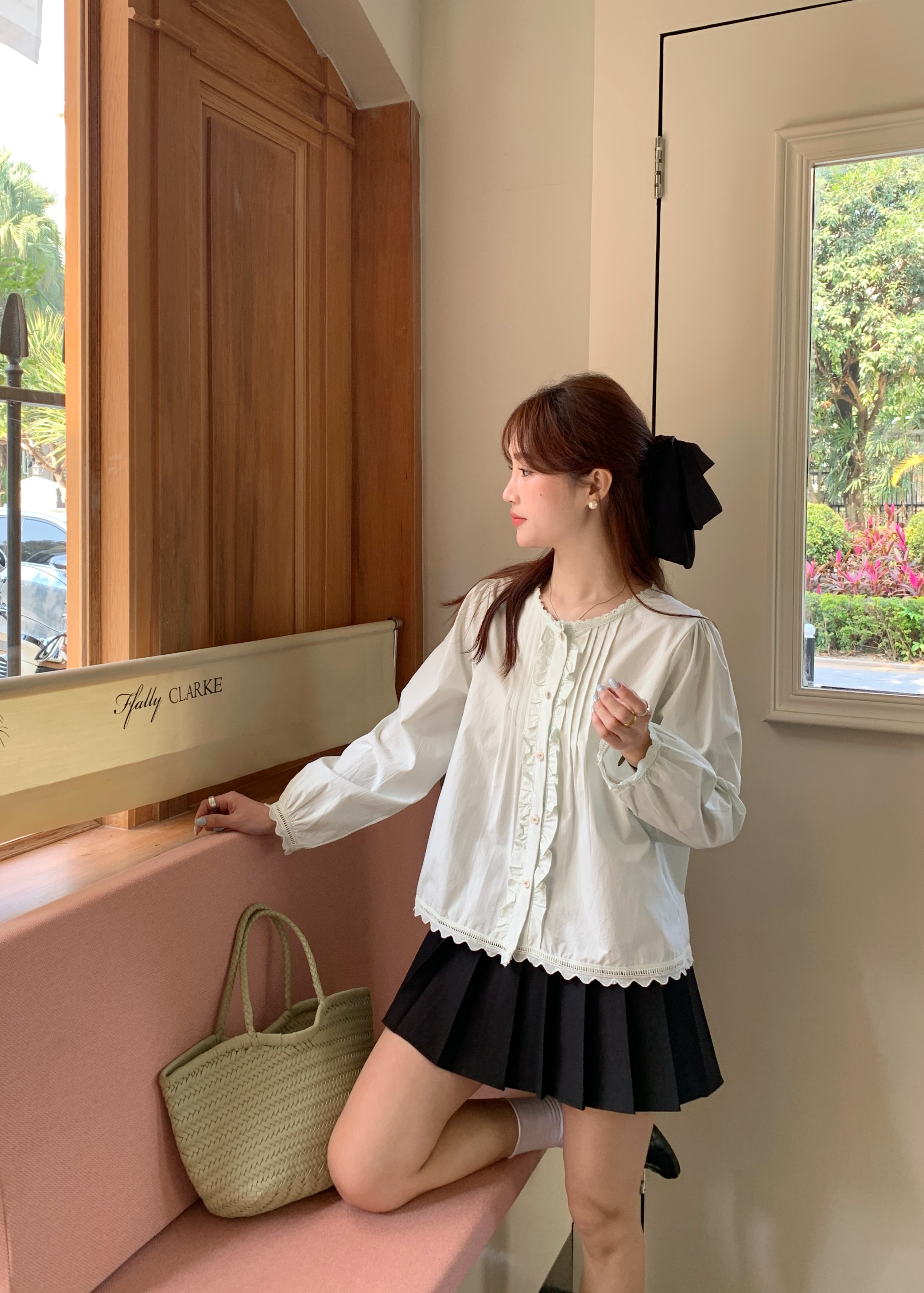 Ana Lacey Blouse in Baby Green | Minss