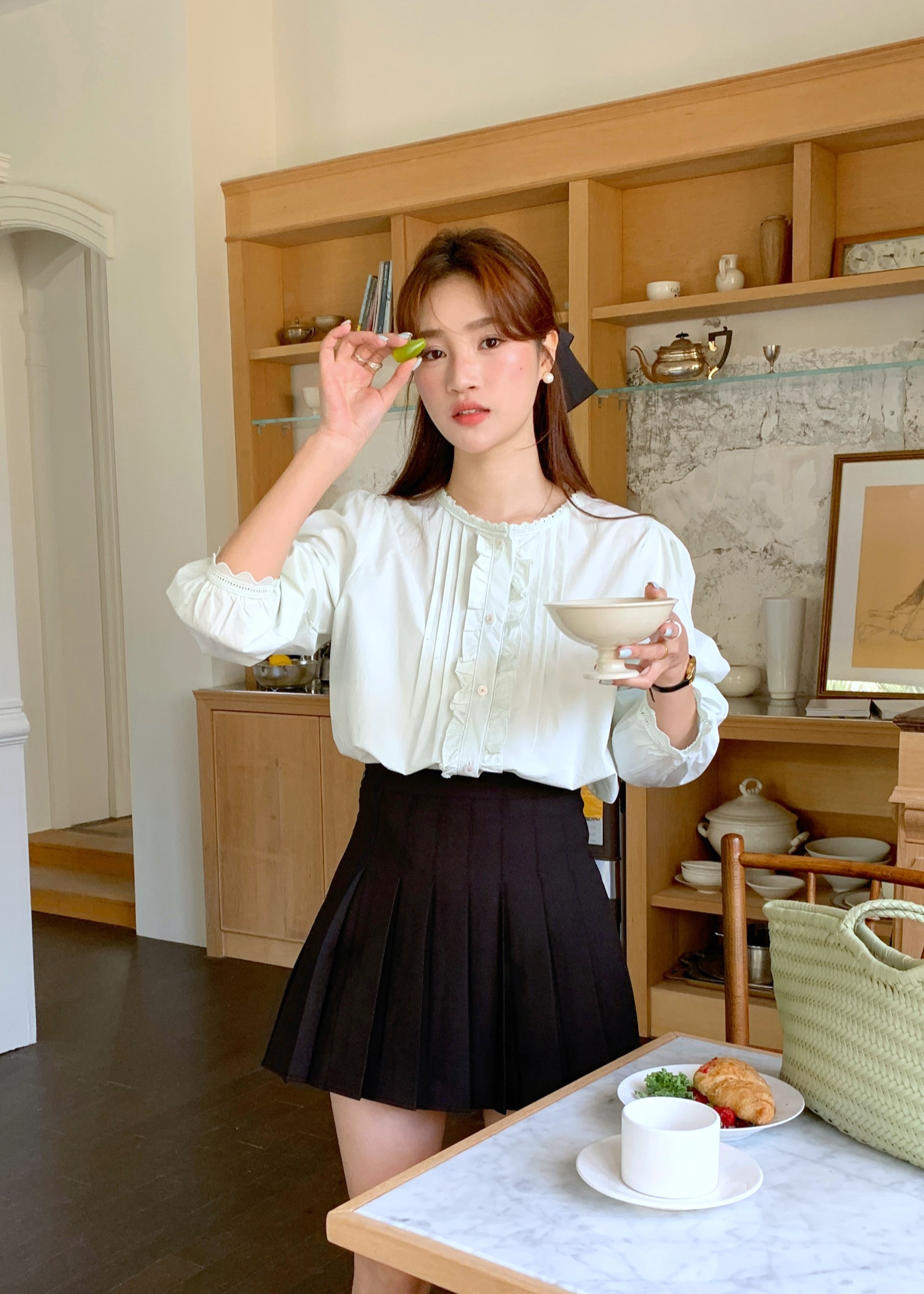 Ana Lacey Blouse in Baby Green | Minss