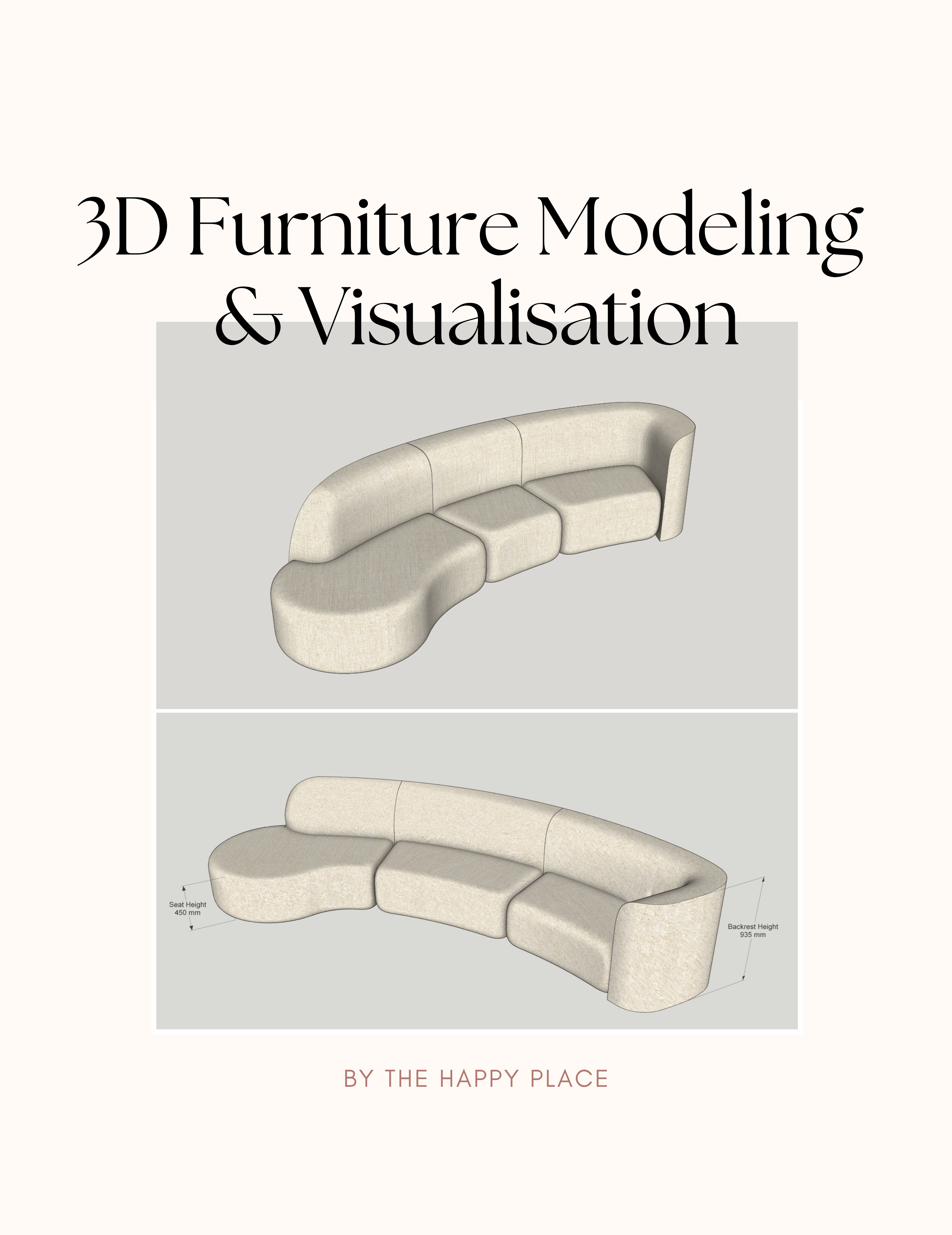 3D Sofa Modeling and Visualisation | The Happy Place